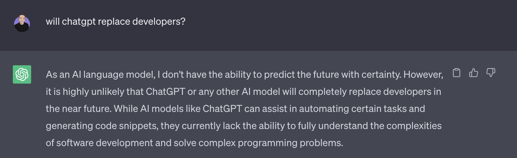 ChatGPT can code, but can't replace developers - Crossplag